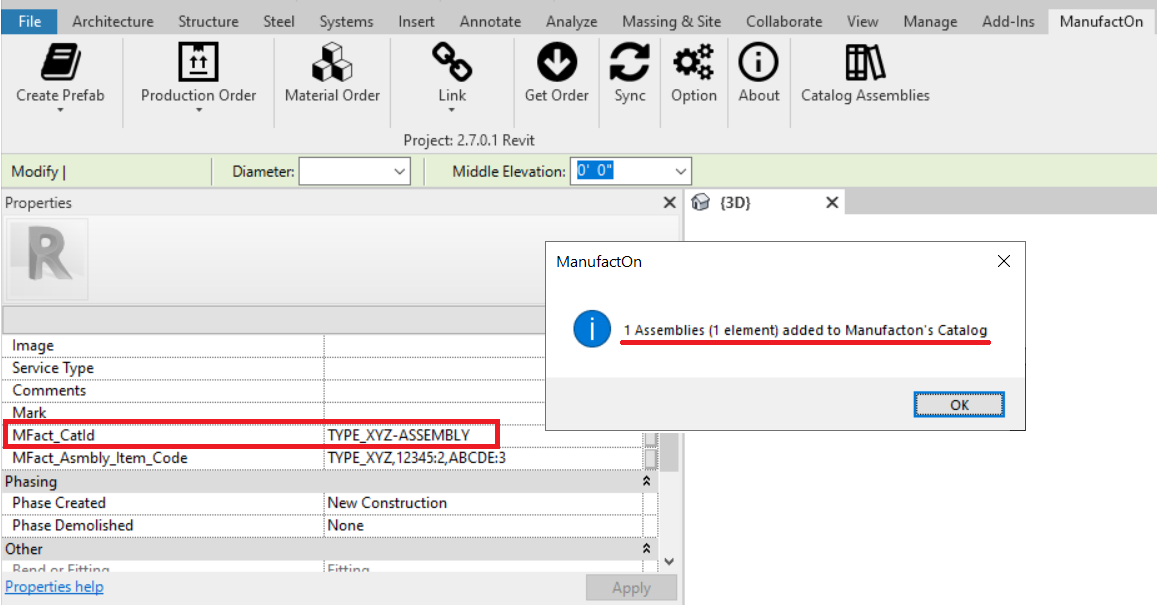 Revit Plugin - Catalog Assemblies Function – Manufacton Support