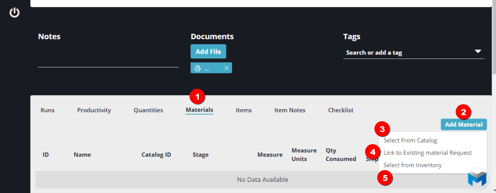 Material Allocation – Manufacton Support